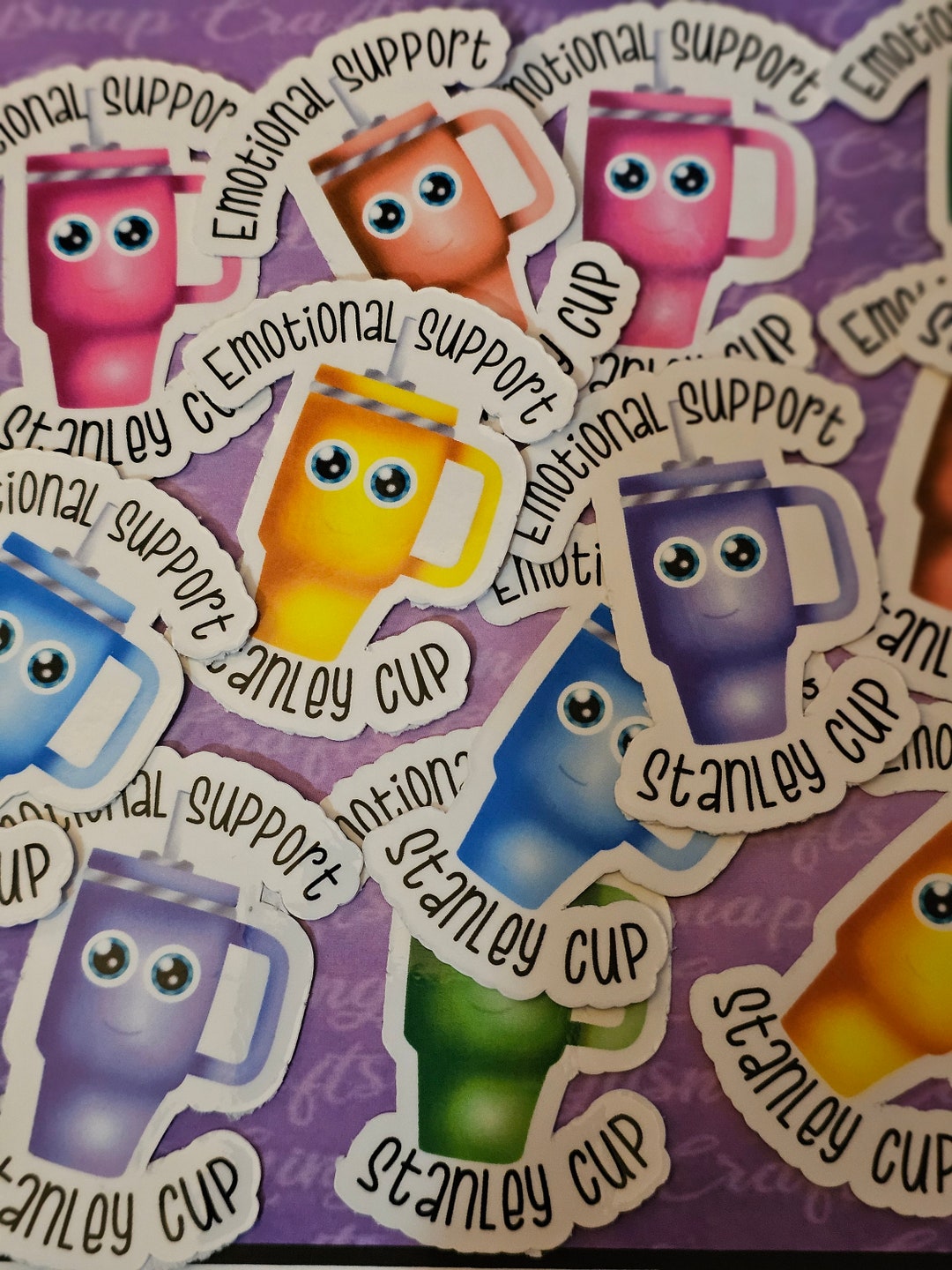 Emotional Support Stanley Cup Glossy Sticker - Etsy
