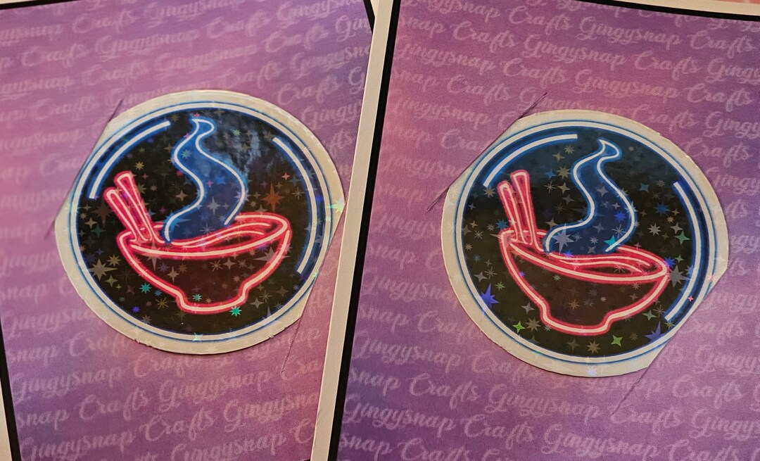 Neon Ramen Destiny Holographic Sticker - Etsy
