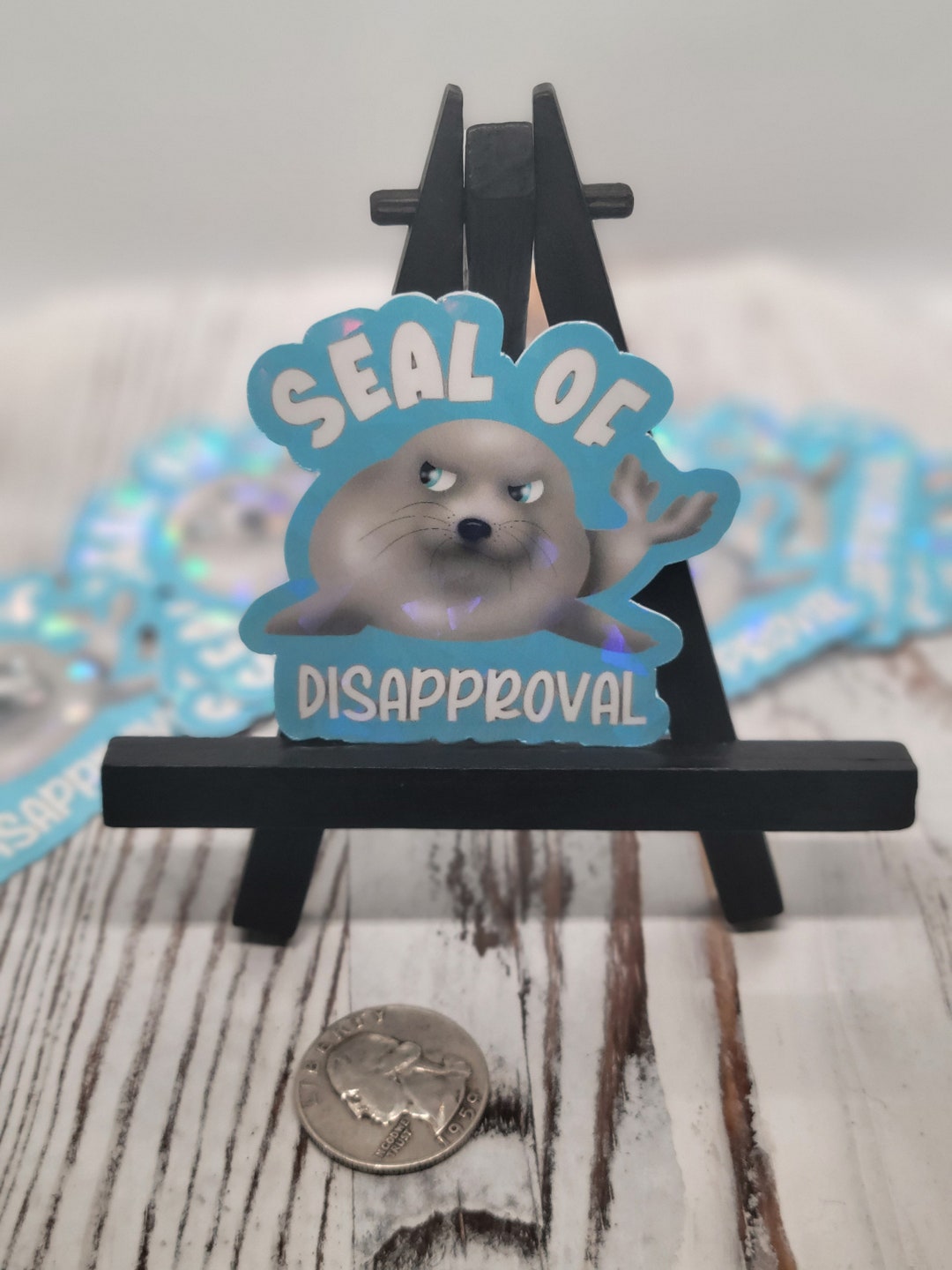 Seal of Disapproval Holographic Sticker - Etsy