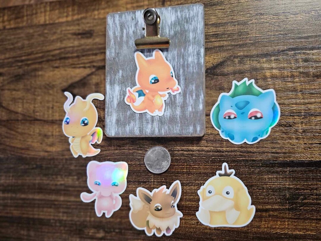 Chibi Poke Pack Holographic Sticker - Etsy
