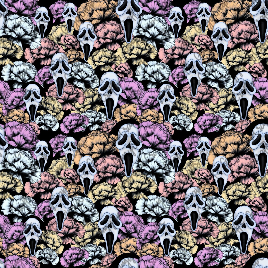 Ghostface and Flowers Tumbler Wrap PNG - Etsy