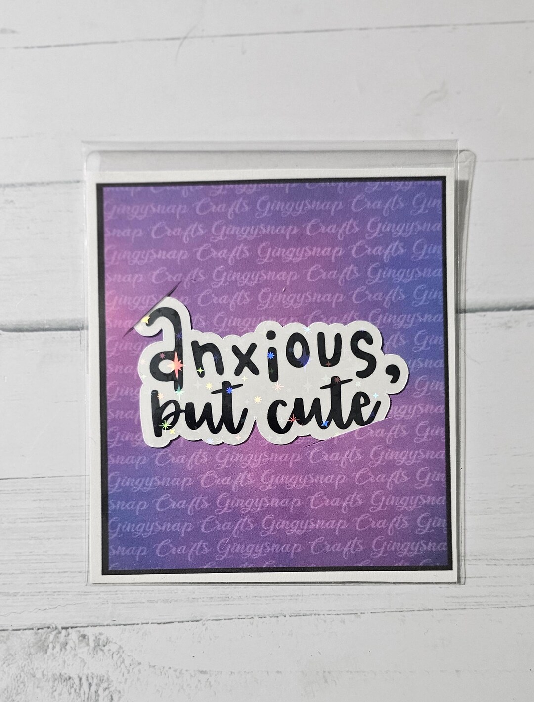 Anxious but Cute Holographic Sticker - Etsy