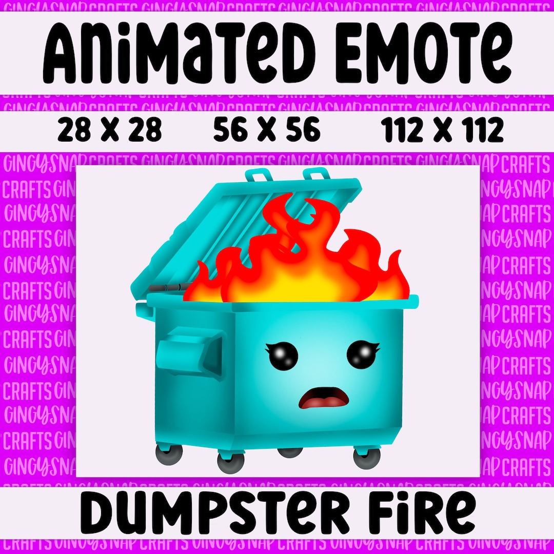 Animated Twitch Emote - Cute Dumpster Fire - Etsy