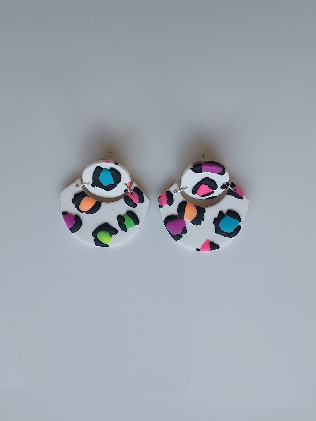Lisa Frank Inspired Handmade Neon Leopard Polymer Clay Earring - Etsy