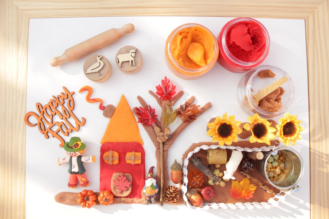 Fall Play Dough Kit, Pumpkin Play Dough, Halloween Play-dough, Farm ...