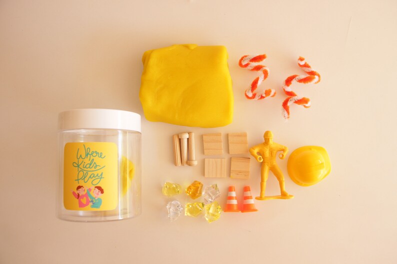 Mini Construction Playdough Kit Construction Play-dough - Etsy