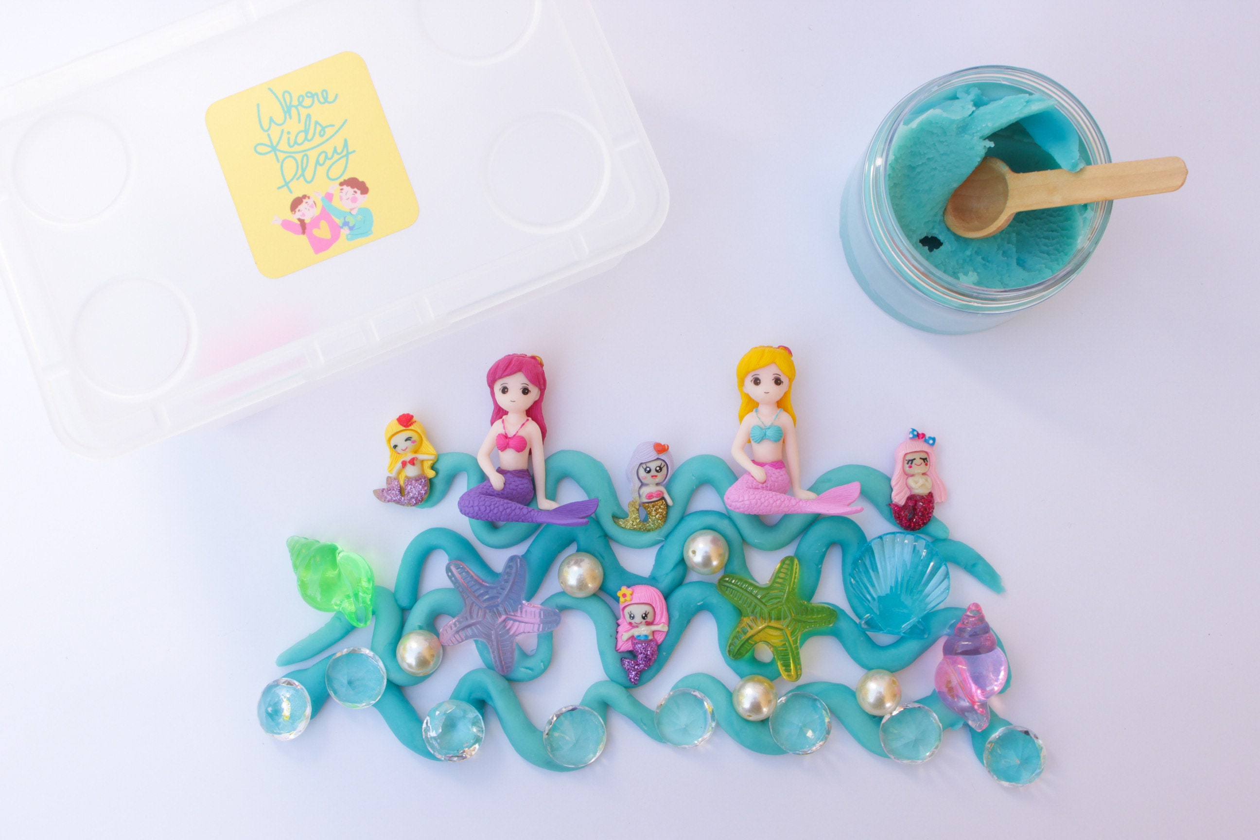 Mermaid Playdough Mini Kit Mermaid Sensory Kit Kids Birthday - Etsy