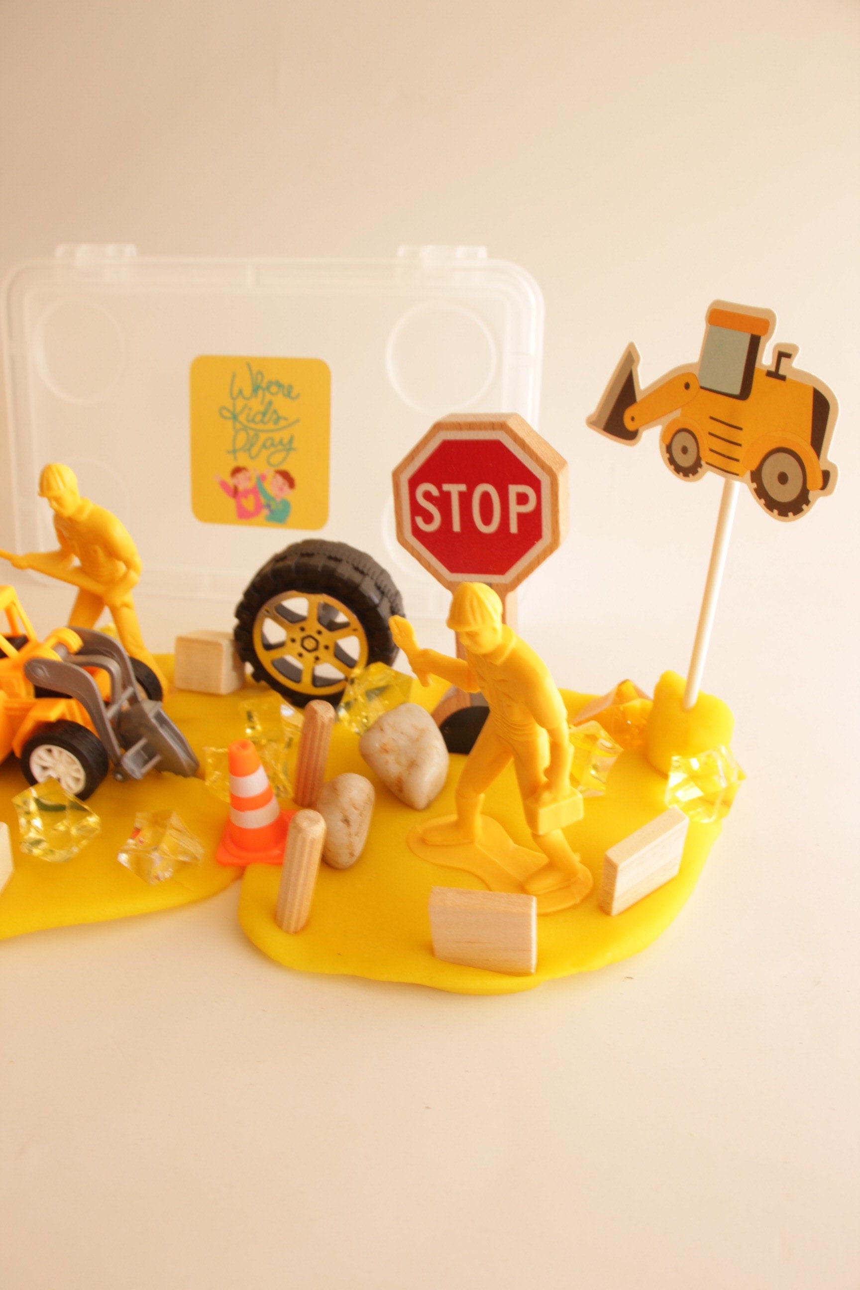 Mini Construction Playdough Kit, Kids Sensory Busy Box - Etsy