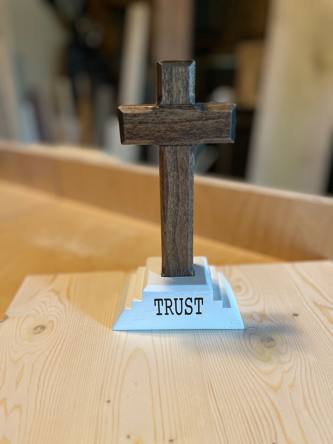Desk Decor, Desk Cross, Handmade Desk Cross, Home Decor, Religious ...
