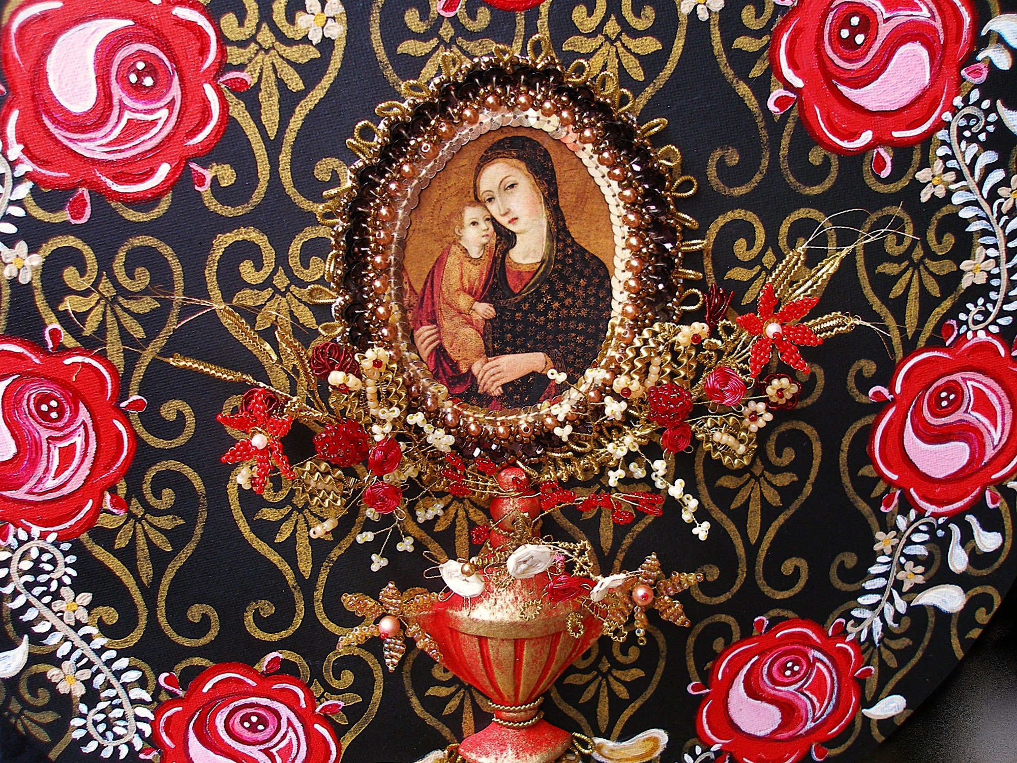 Veneration of Holy Mother of God With Son, Devotion to Mary, Peasant ...