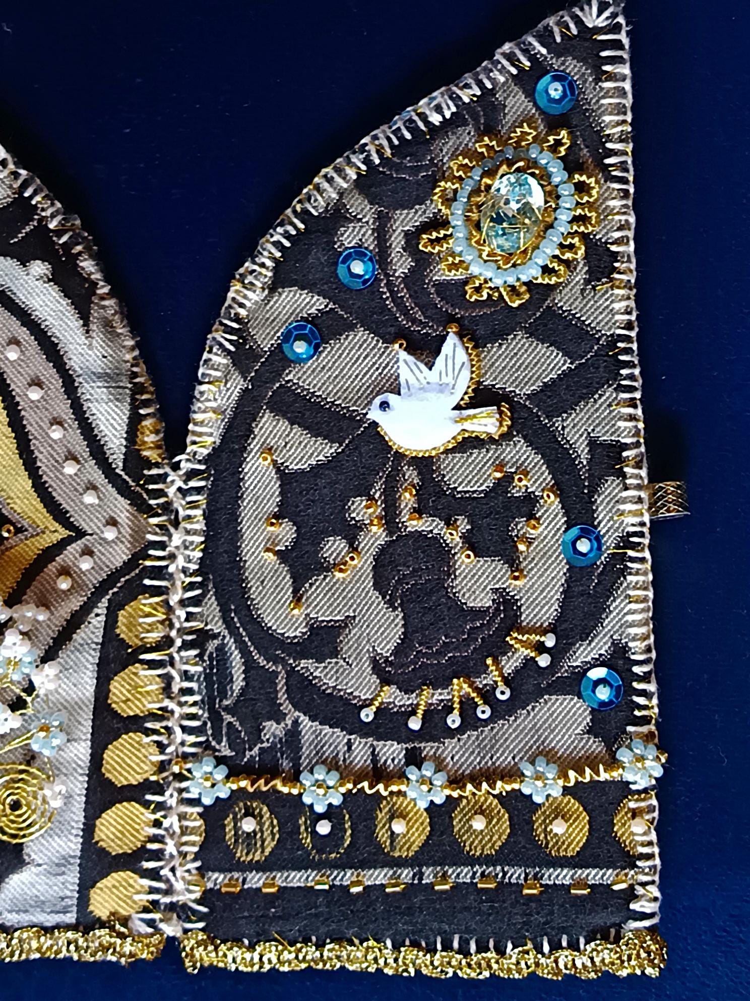 Virgin Mary Altar in Blue & Gold, Christian Table Altar for the Home ...