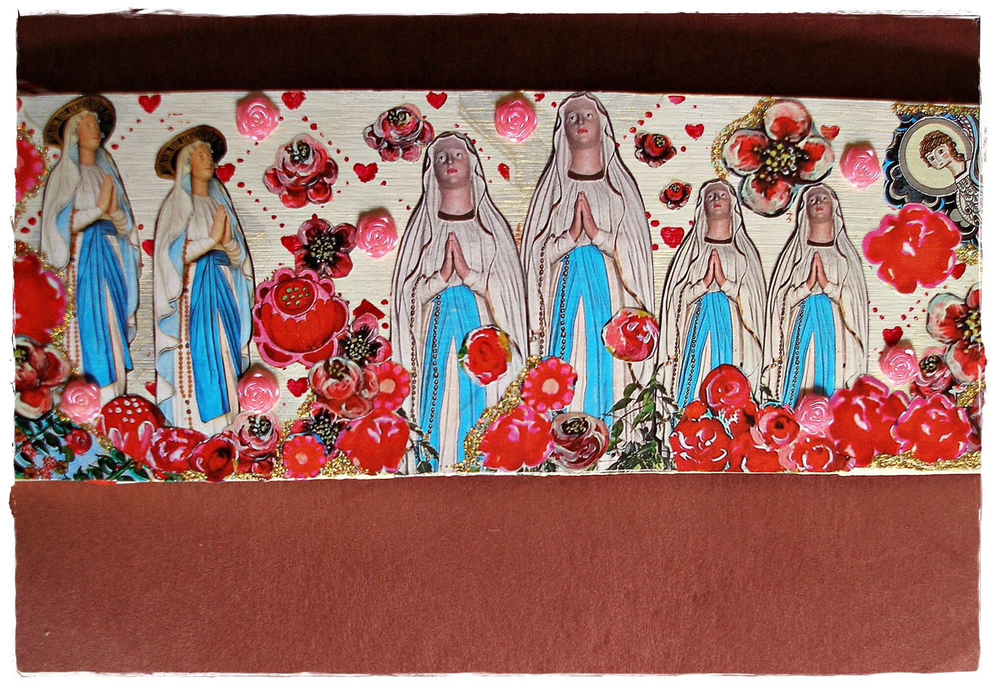 Mixed Media Collage as Wall Decoration and Door Sign, Religious Motif ...