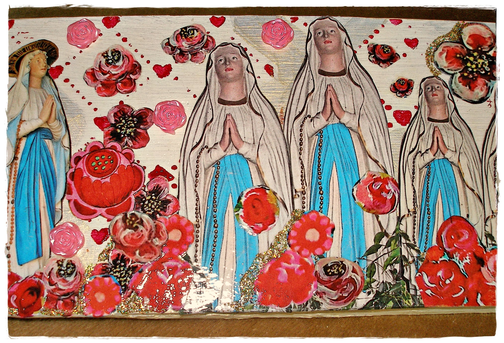 Mixed Media Collage as Wall Decoration and Door Sign, Religious Motif ...