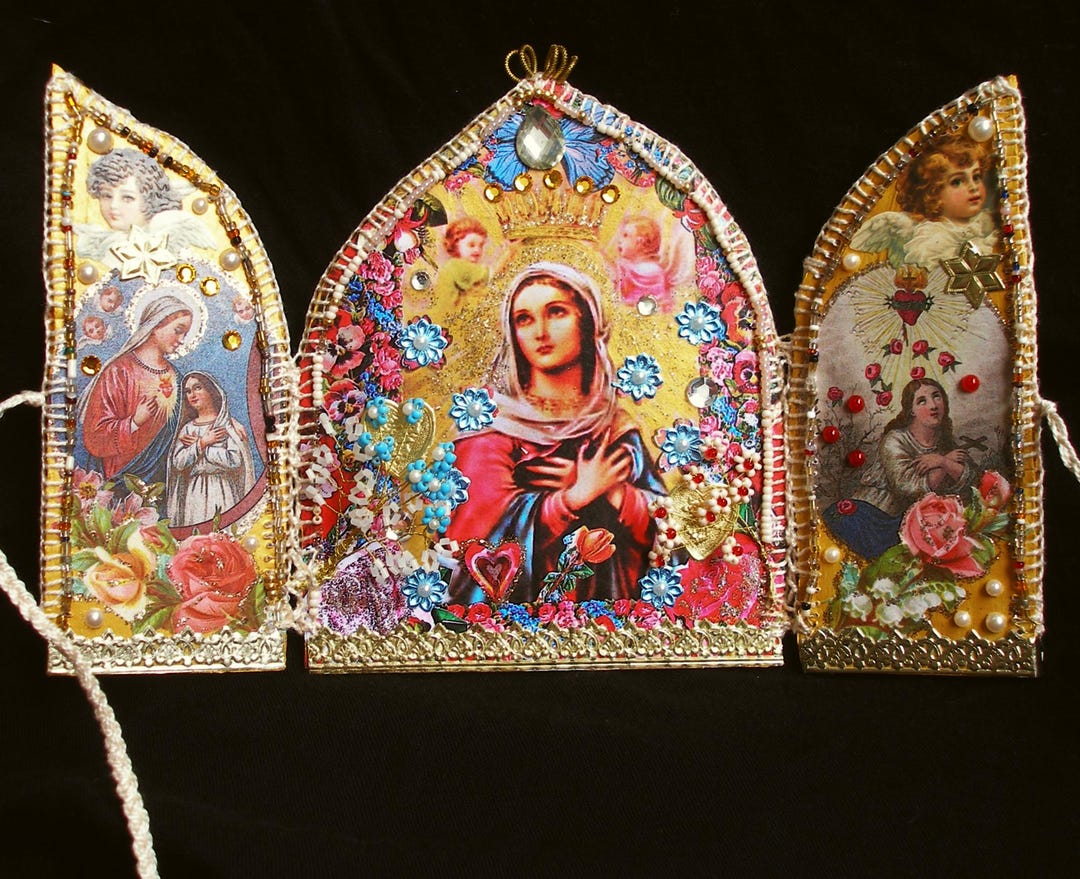 Marian Altar, Tryptichon, Travel Altar, Table Altar, Veneration of the ...