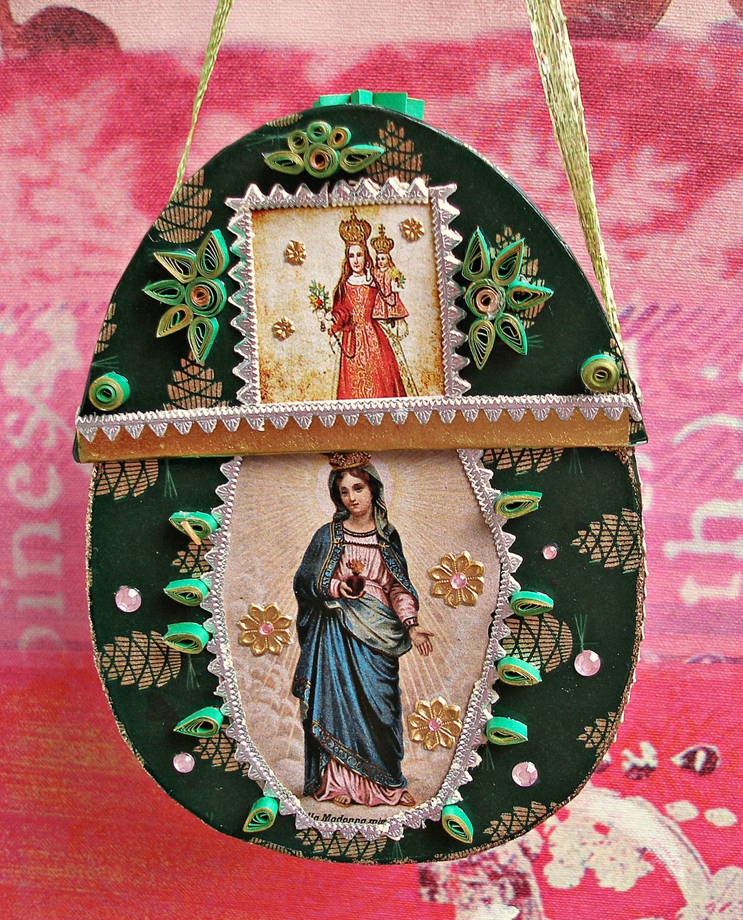Holy Treasure Chest, Jewelry Box With Images of Saints, Filigree Paper ...