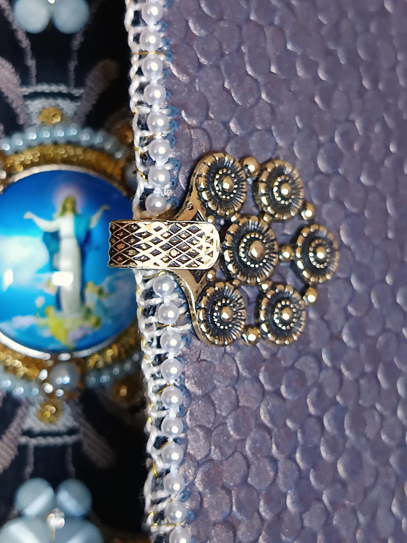 Virgin Mary Altar in Blue & Gold, Christian Table Altar for the Home ...