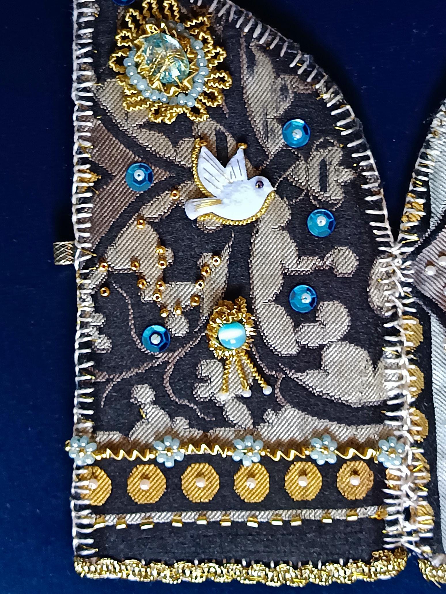 Virgin Mary Altar in Blue & Gold, Christian Table Altar for the Home ...