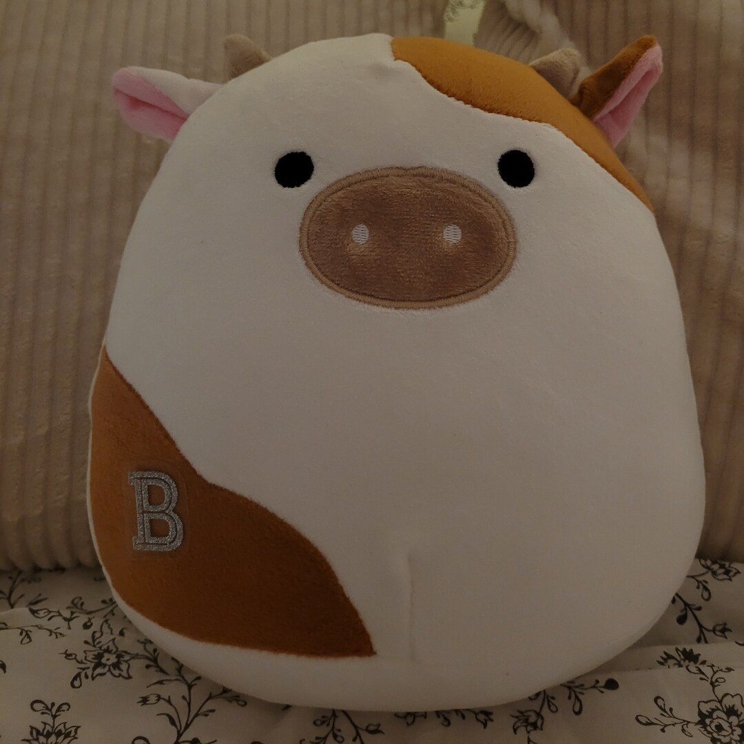 Squishmallow Cow Brown 20 Cm Personalized With Initial Letter Gift ...