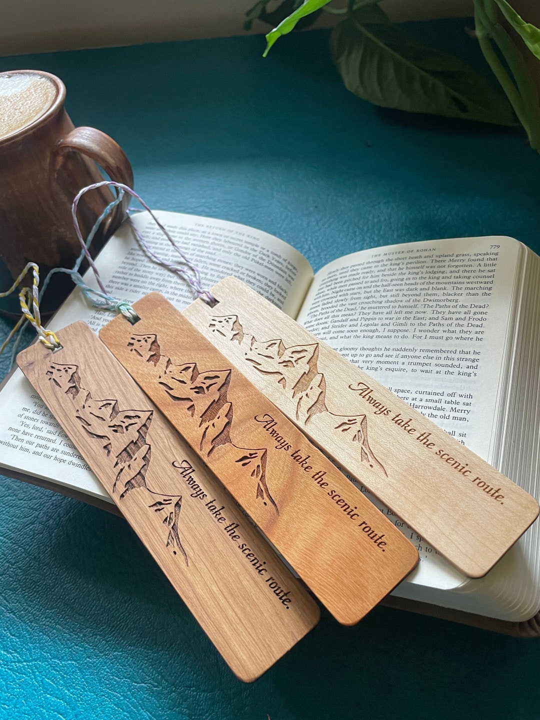 Laser Engraved Wooden Bookmark always Take the Scenic Route - Etsy