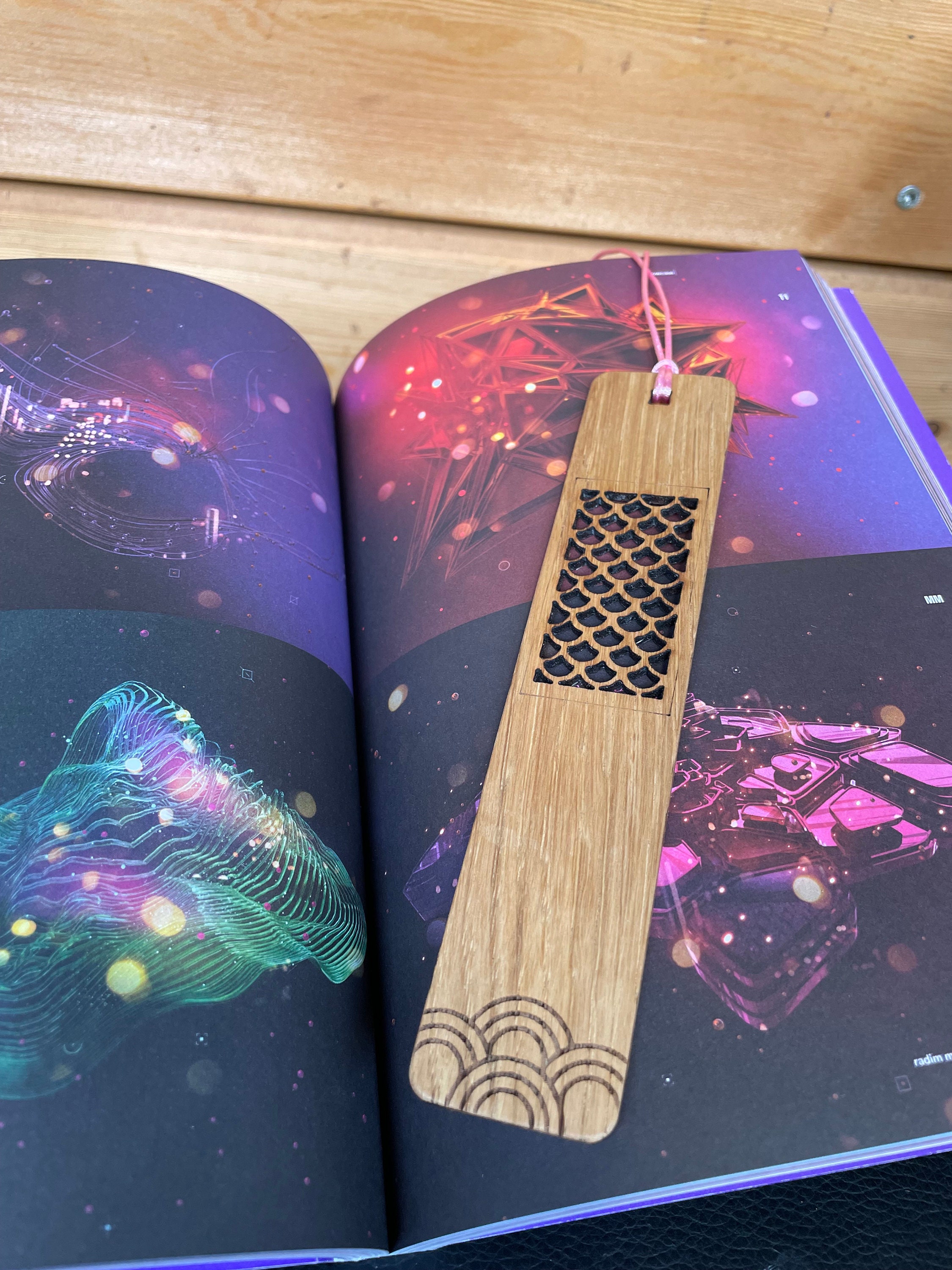 Geometric Scale Pattern Bookmark Wooden - Etsy