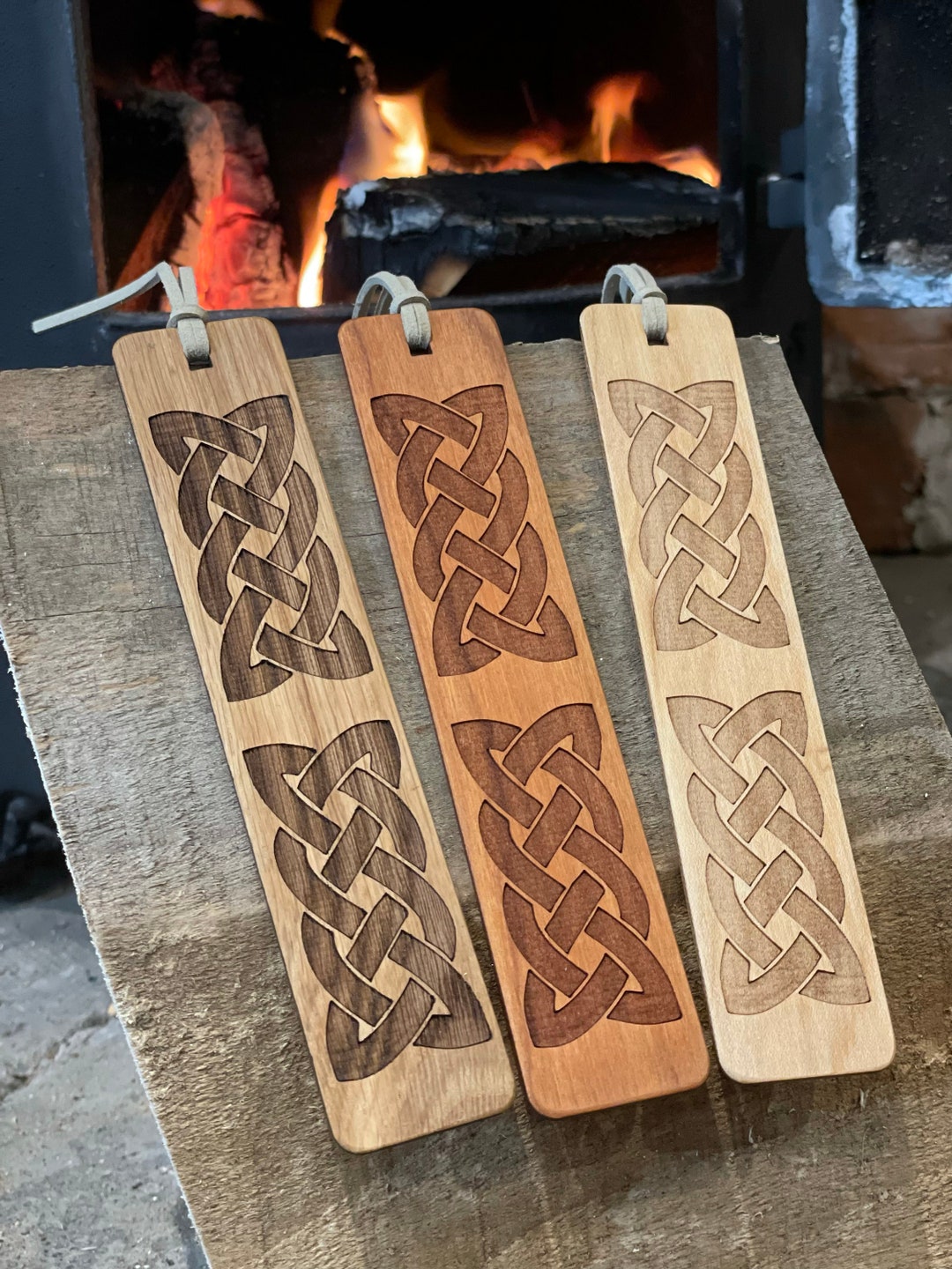 Handmade Scottish Timber Bookmark: Double Celtic Knot Design - Etsy