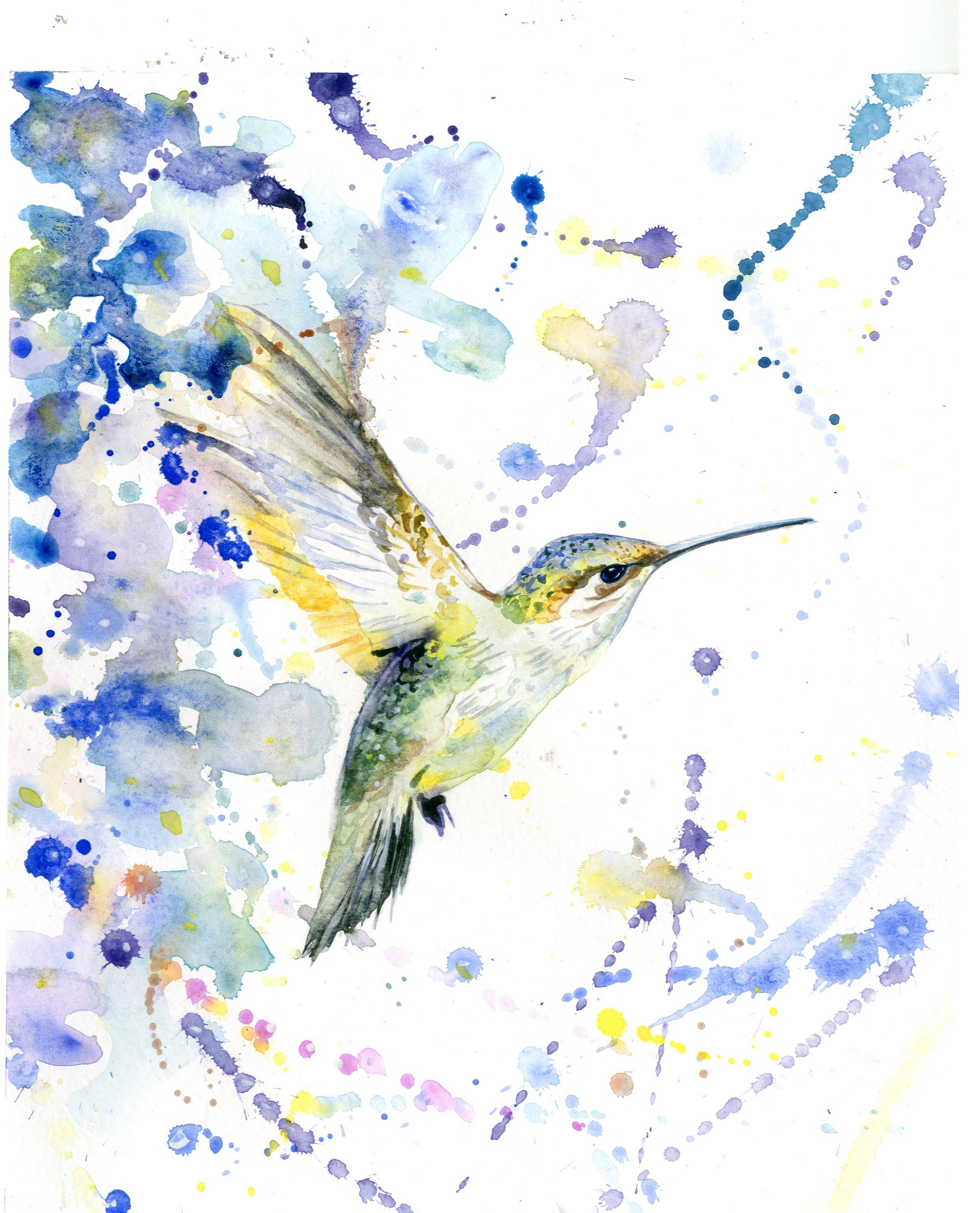 Original Watercolor Painting Hummingbird Painting Cristmas Gift Bird ...