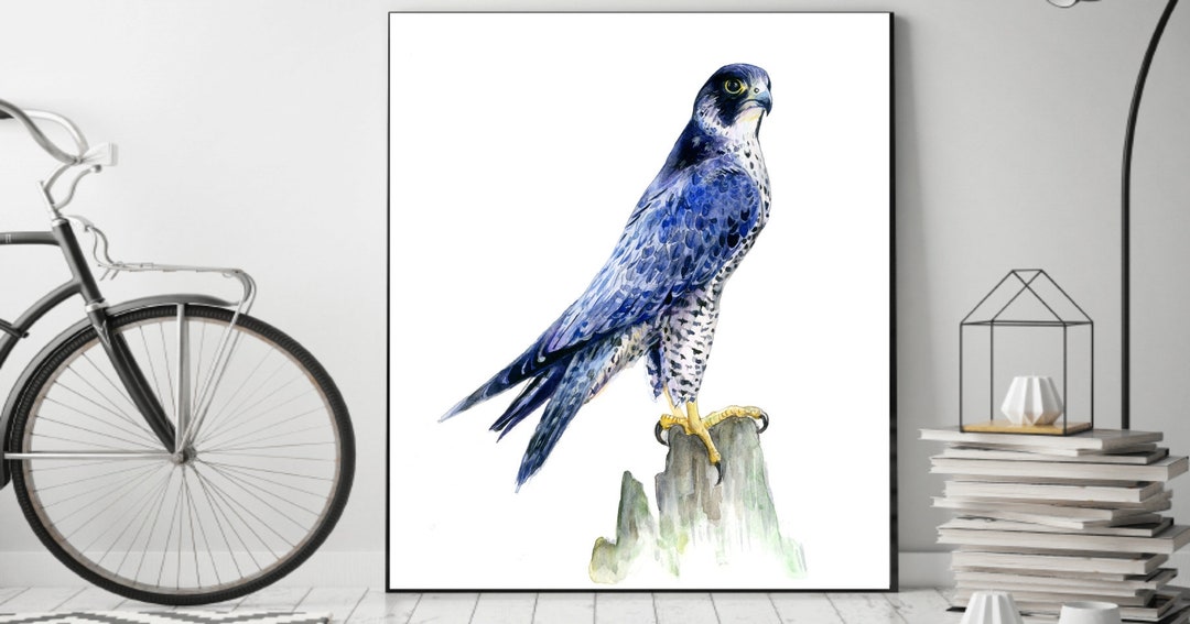PEREGRINE FALCON Digital Download Original Watercolor Painting ...