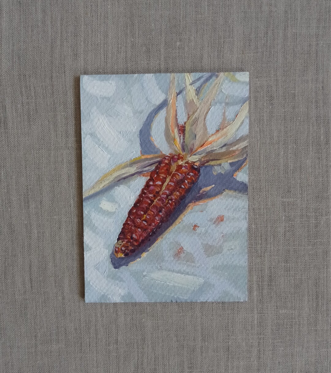 Corn on the Cob Still Original Oil Colour Painting Corn Painting ...