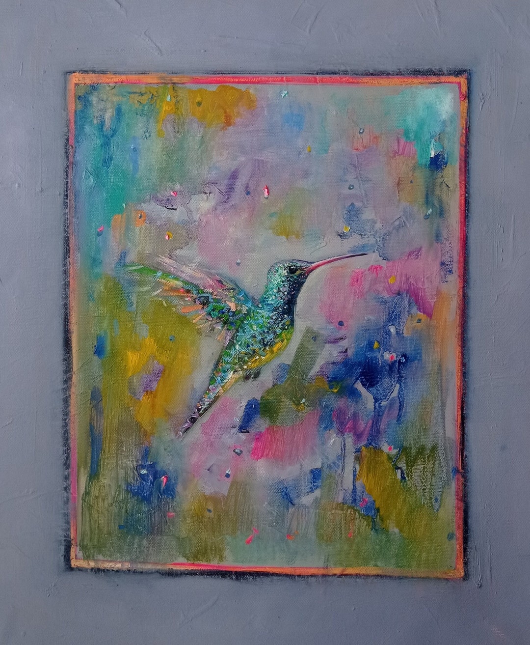 Hummingbird Painting Original Oil Colour Painting Original Handmade ...