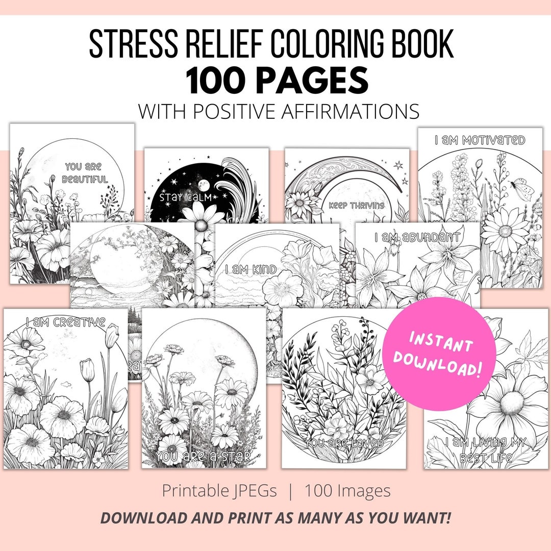 Adult Coloring Pages | Positive Affirmations Coloring Printable | Self ...