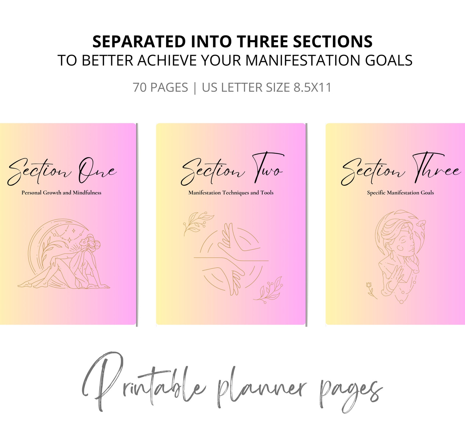 Manifestation Planner & Activity Journal PRINTABLE Law of Attraction ...