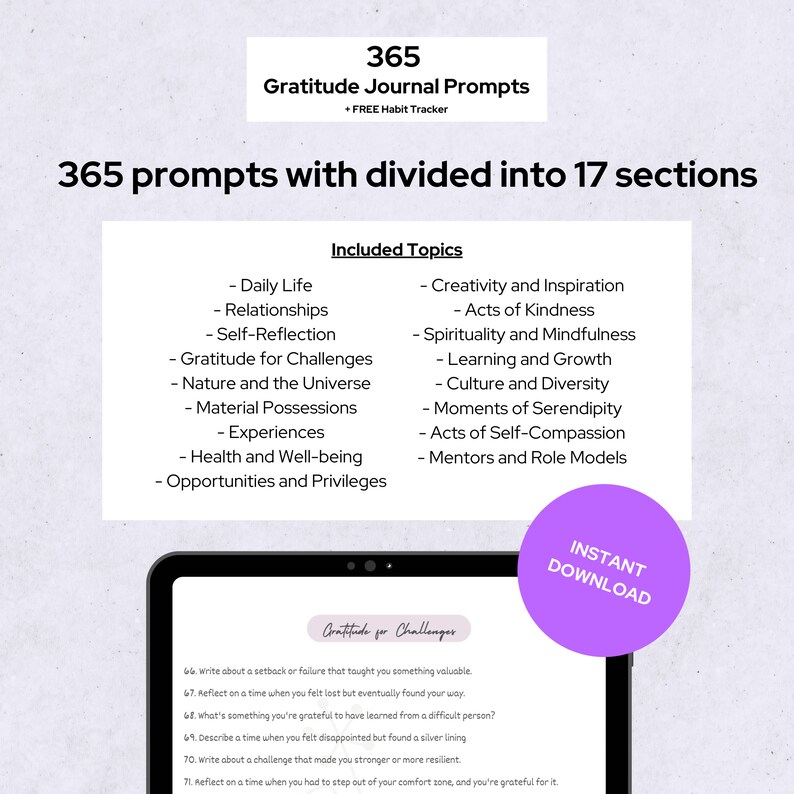 365 Daily Gratitude Journal | Daily Reflection | Self Discovery Journal ...