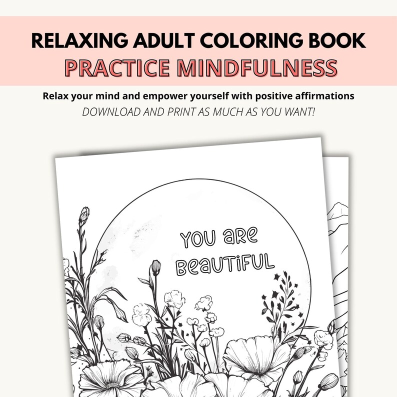 Adult Coloring Pages | Positive Affirmations Coloring Printable | Self ...
