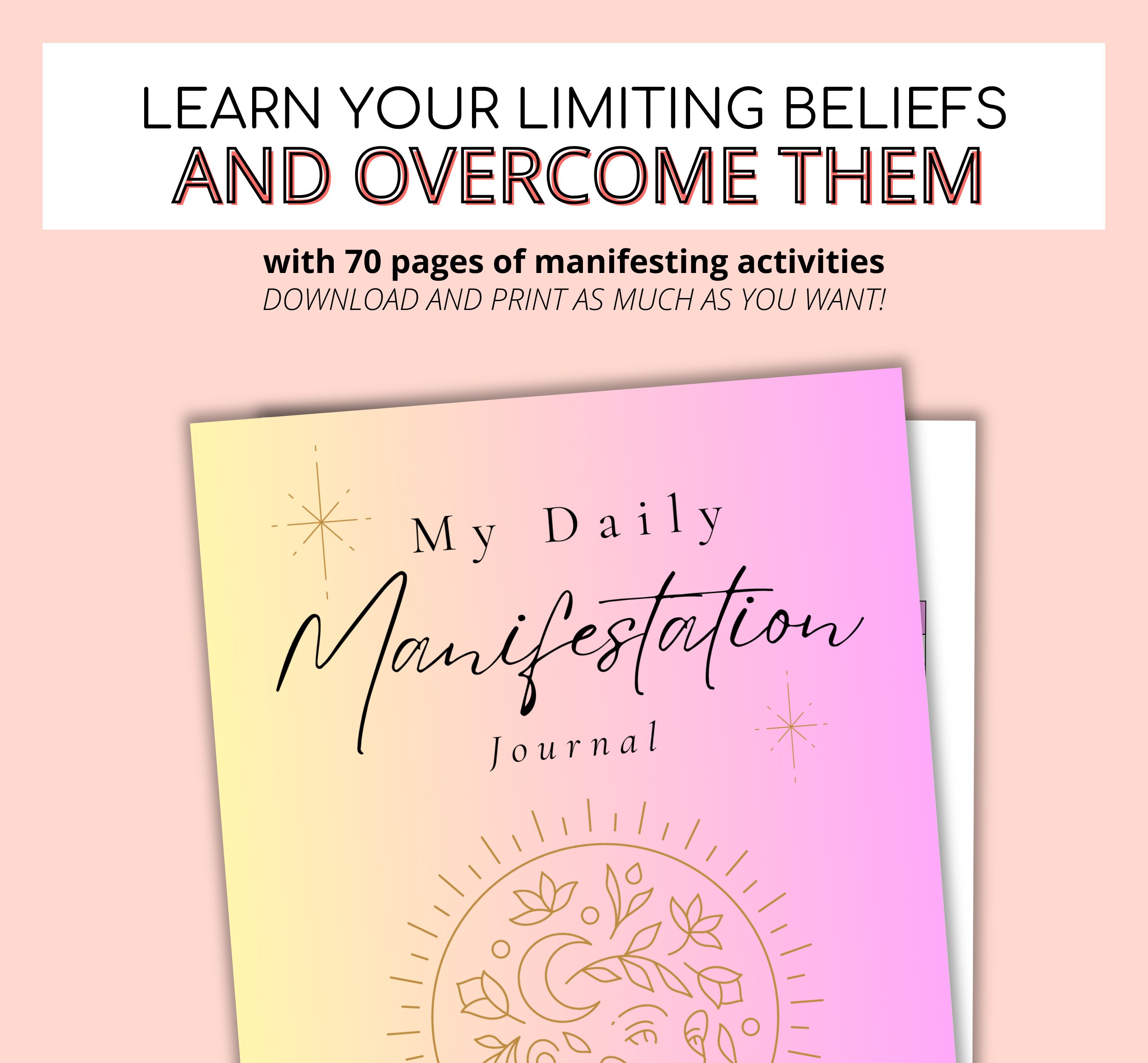 Manifestation Planner & Activity Journal PRINTABLE | Law of Attraction ...