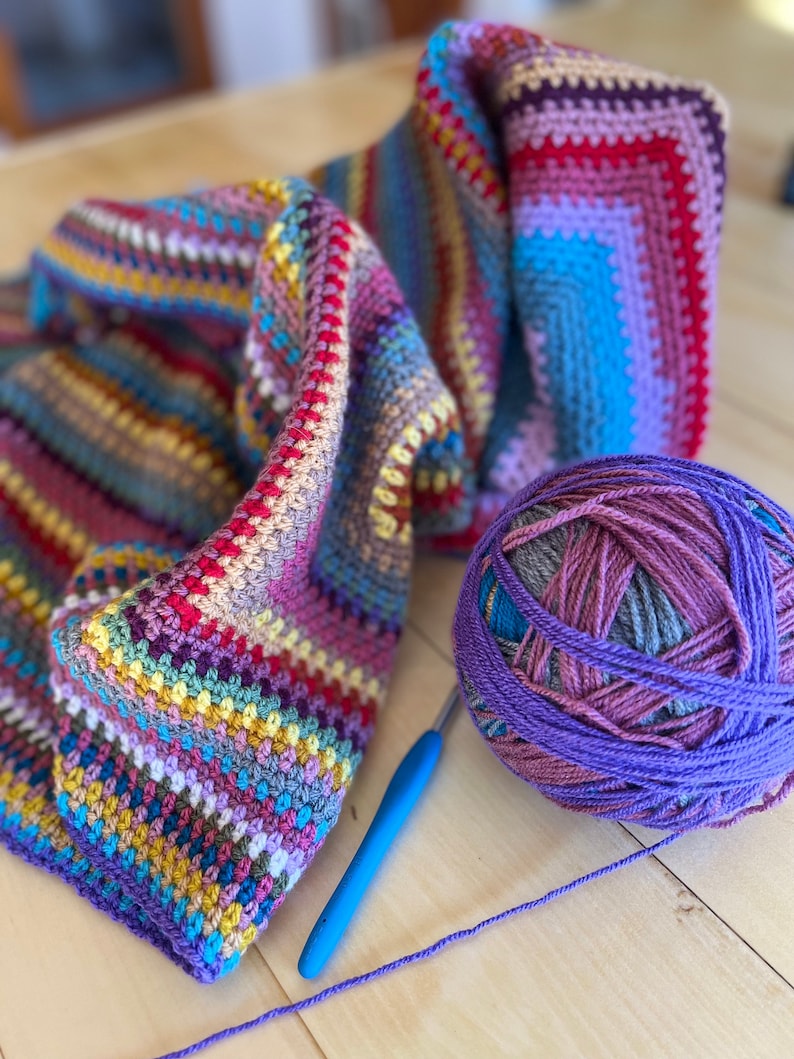 Make Your Own Moss Stitch Rectangular Blanket and Magic Yarn Ball - Etsy