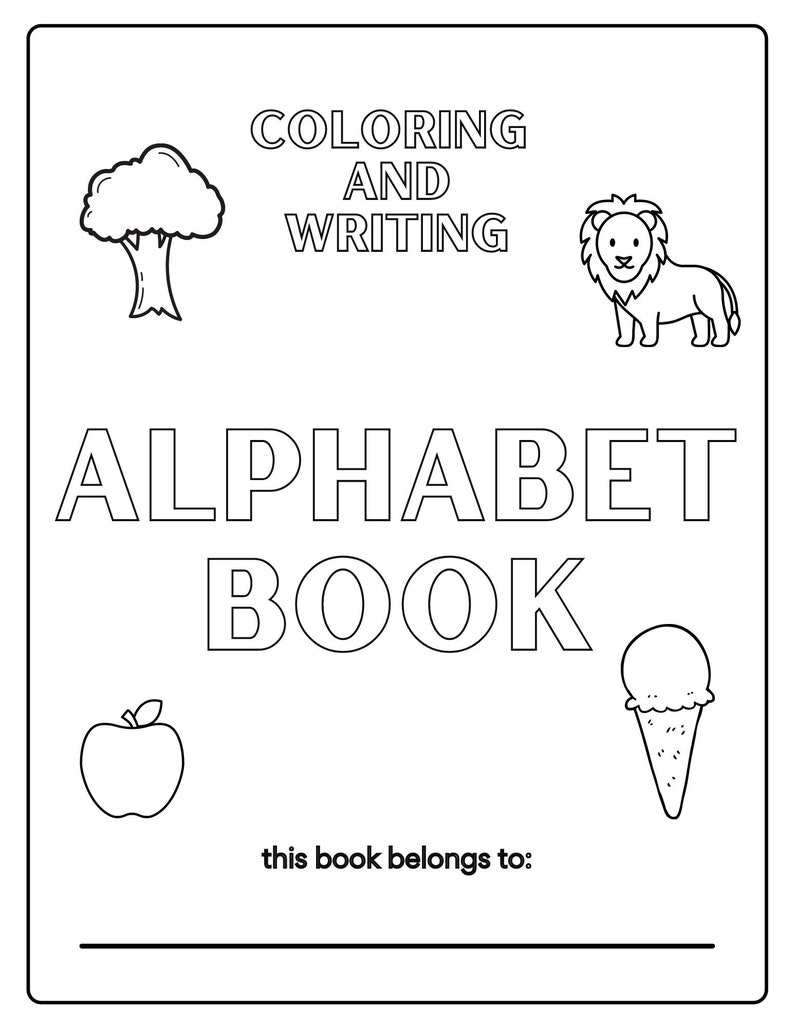 Alphabet Book Coloring and Writing - Etsy
