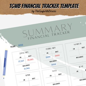 Printable Minimal Financial Tracker Template Monthly or - Etsy