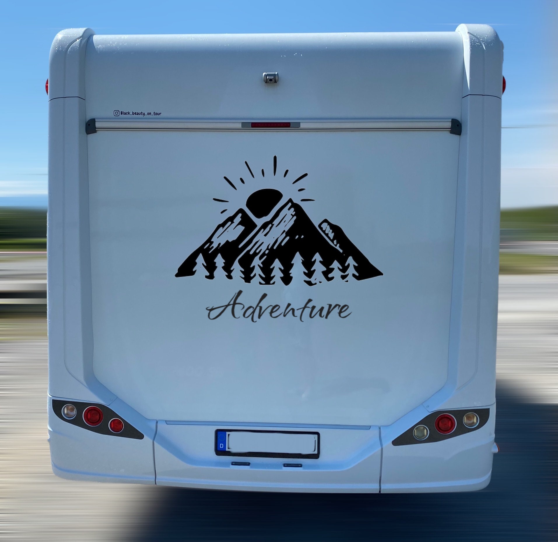 Sticker Adventure or Text of Your Choice Mountains Foil Mountain ...