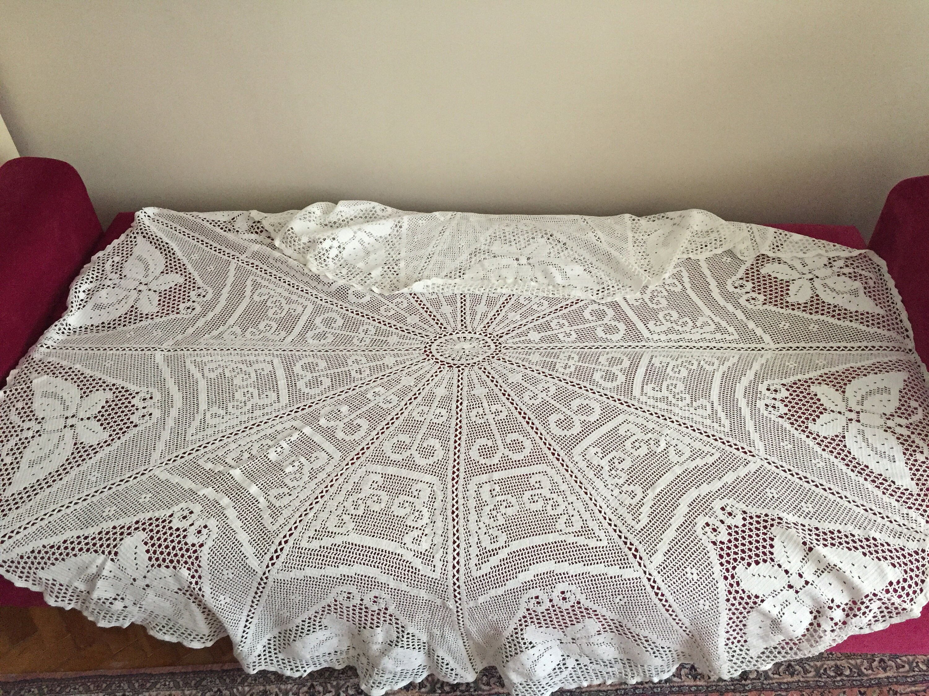 183 Cm Ø Lace Round Tablecloth - Etsy