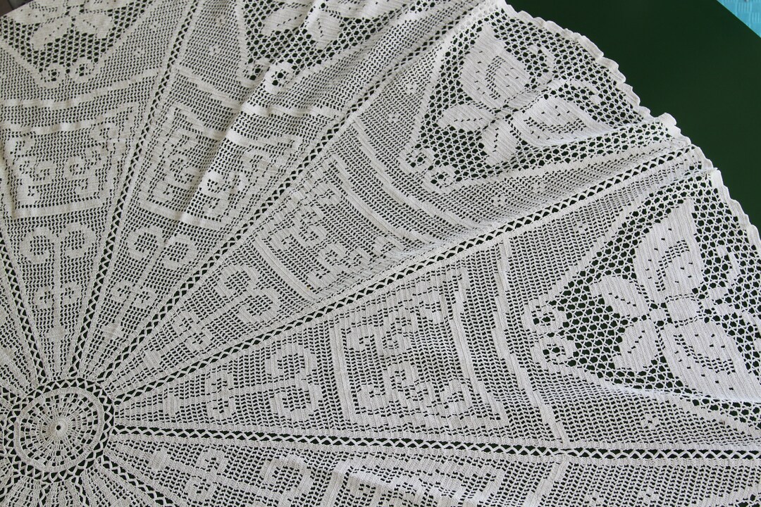 183 Cm Ø Lace Round Tablecloth - Etsy