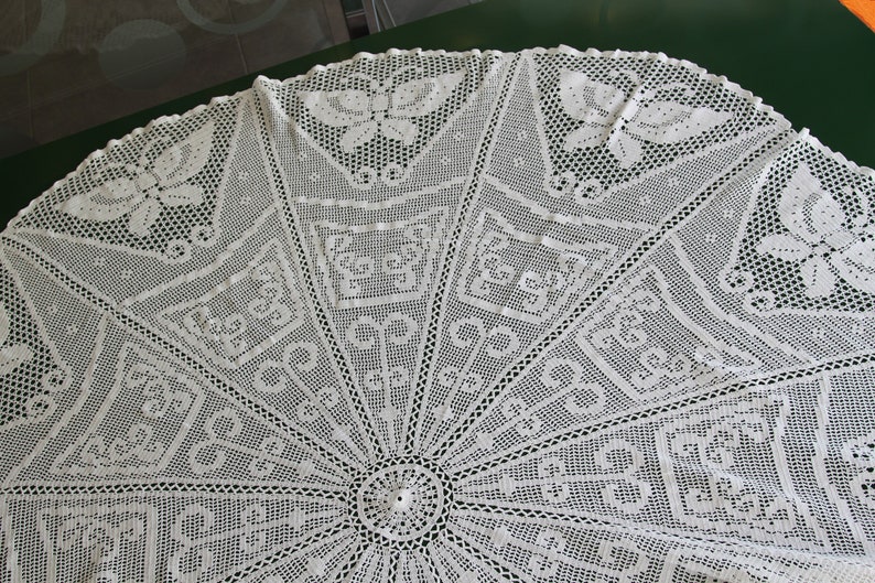 183 Cm Ø Lace Round Tablecloth - Etsy