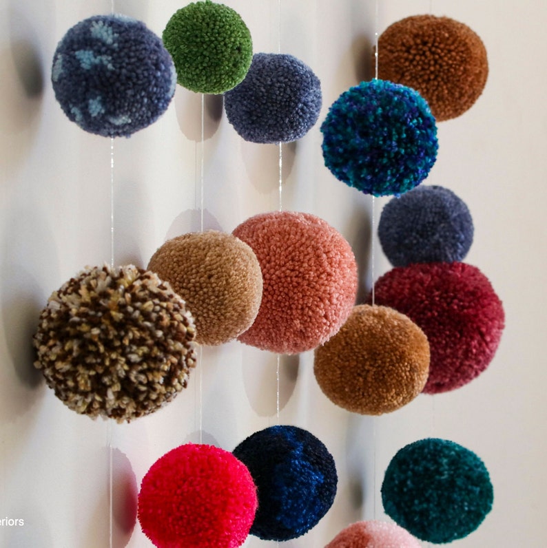 Extra Large Pom Pom Wall Hanging, Wall Hanging, Wall Art, Pompom ...