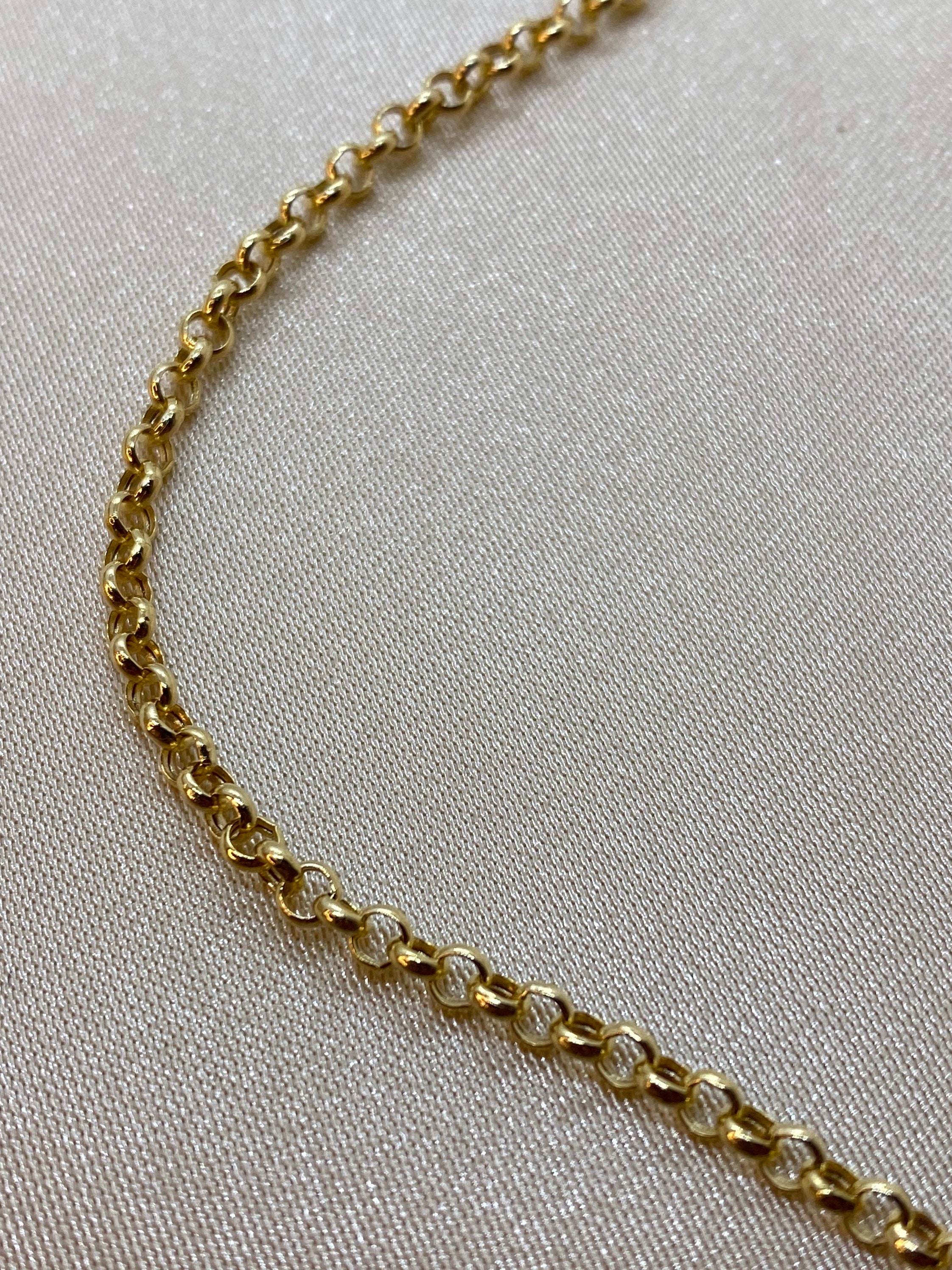 18k Solid Gold Rolo Chain 2MM , 18k Gold Rolo Chain, Gold Rolo Chain ...