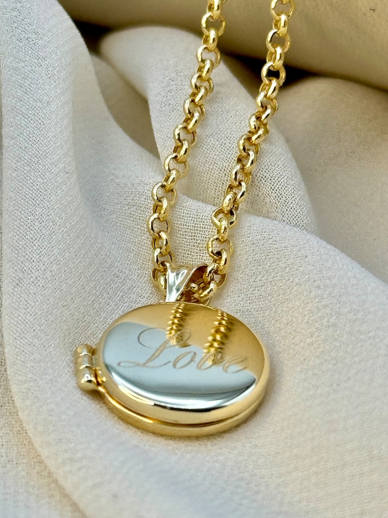 14k Solid Gold Locket Necklace With Rolo Chain (21 Inch) - Etsy