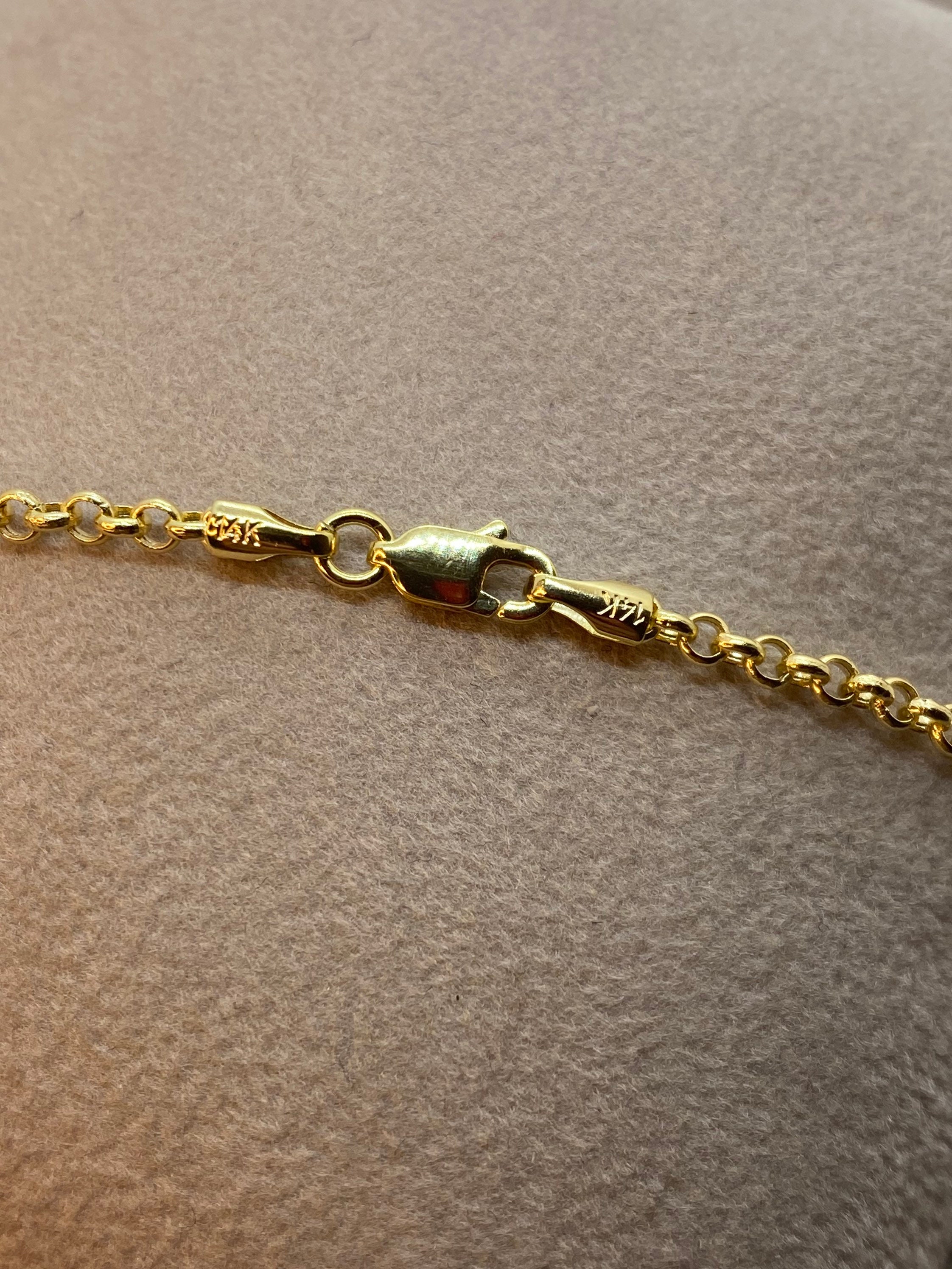 14k Solid Gold Heart Locket Necklace With 19.5 Rolo Chain ,2 Mm Gold ...