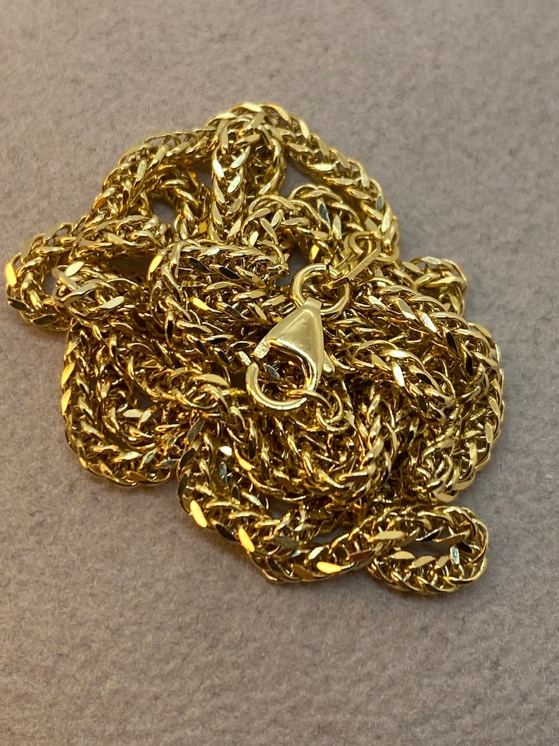 18k Solid Gold Foxtail Chain, Foxtail Chain, Foxtail Necklace, Franco ...