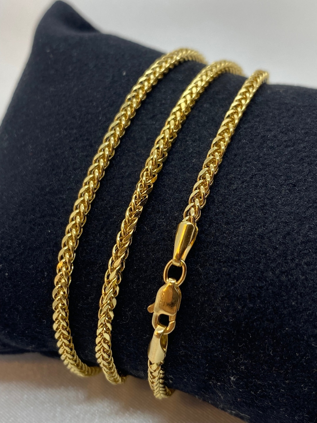 18k Solid Gold Foxtail Chain, Foxtail Chain, Foxtail Necklace, Franco ...