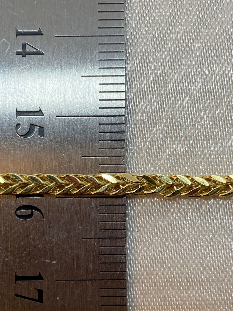 18k Gold Franco Chain Necklace: Unisex Foxtail Style, 3mm - Etsy