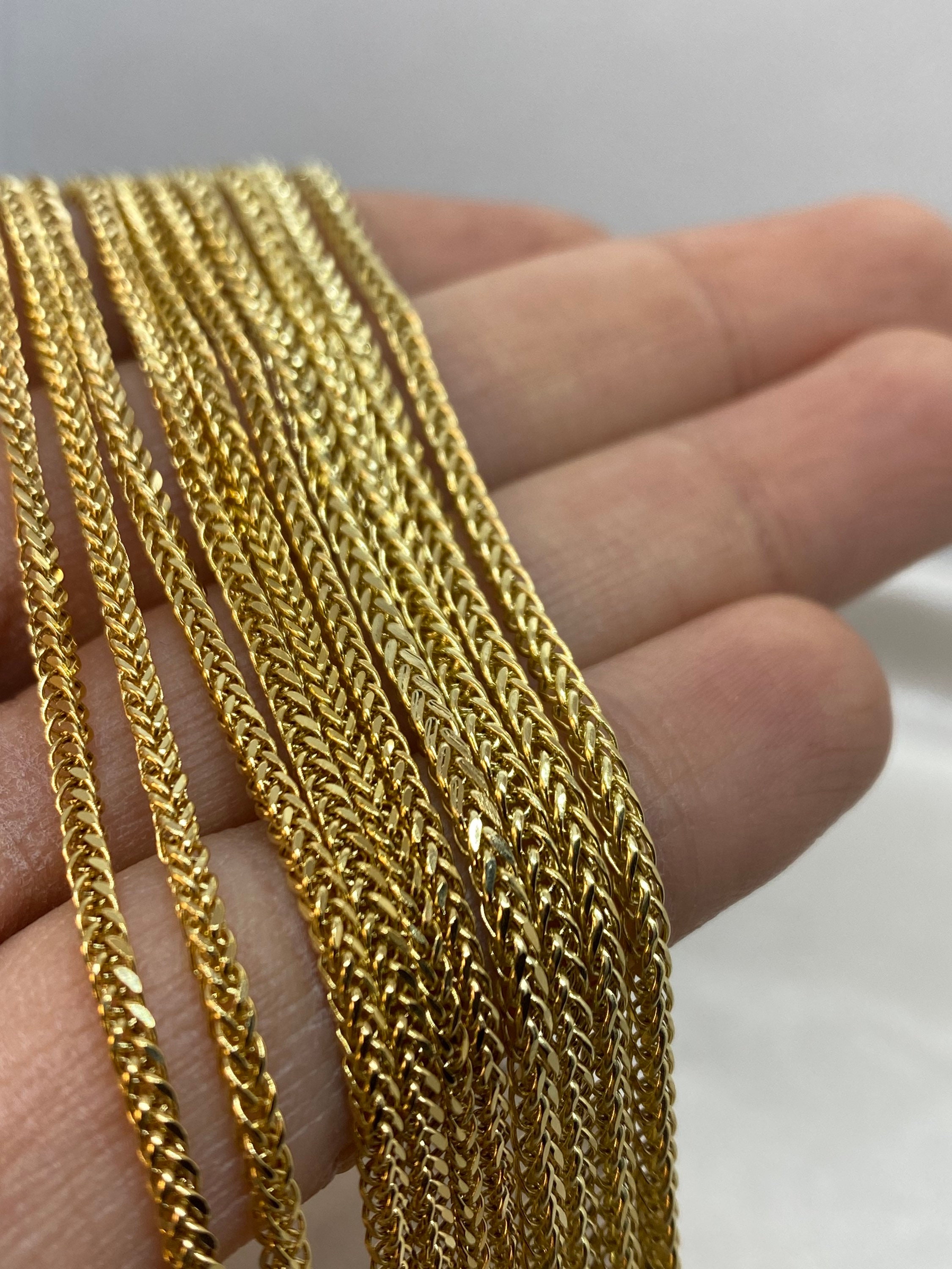 18k Solid Gold Foxtail Chain, Foxtail Chain, Foxtail Necklace, Franco ...