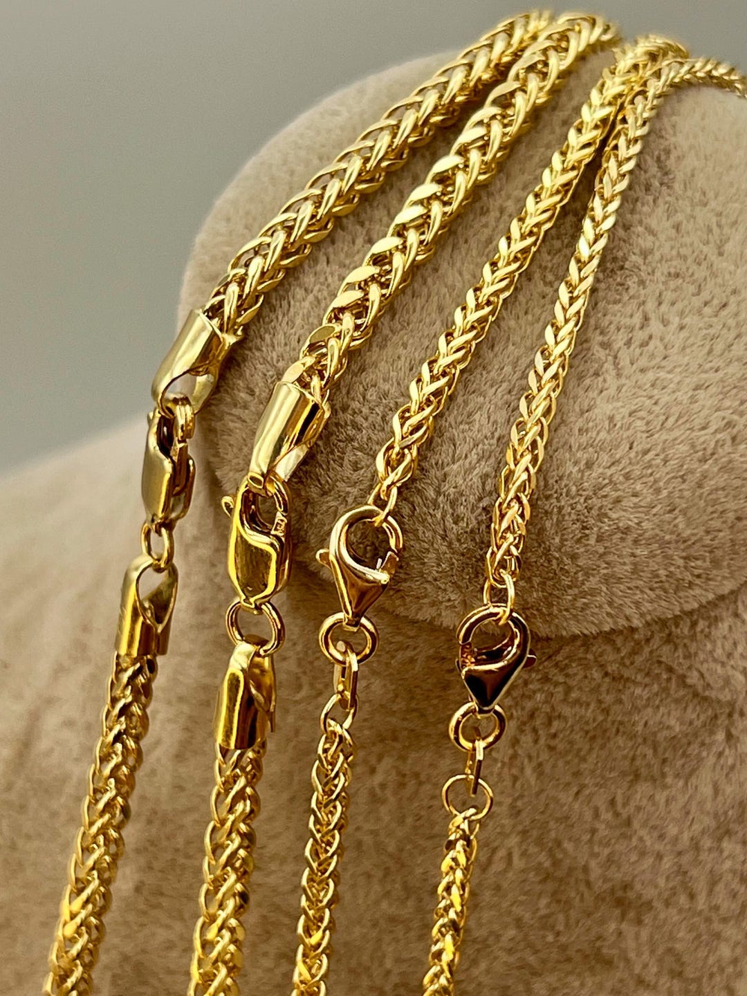 18k Gold Foxtail Chain Necklace: Trending Gift for Her/him - Etsy